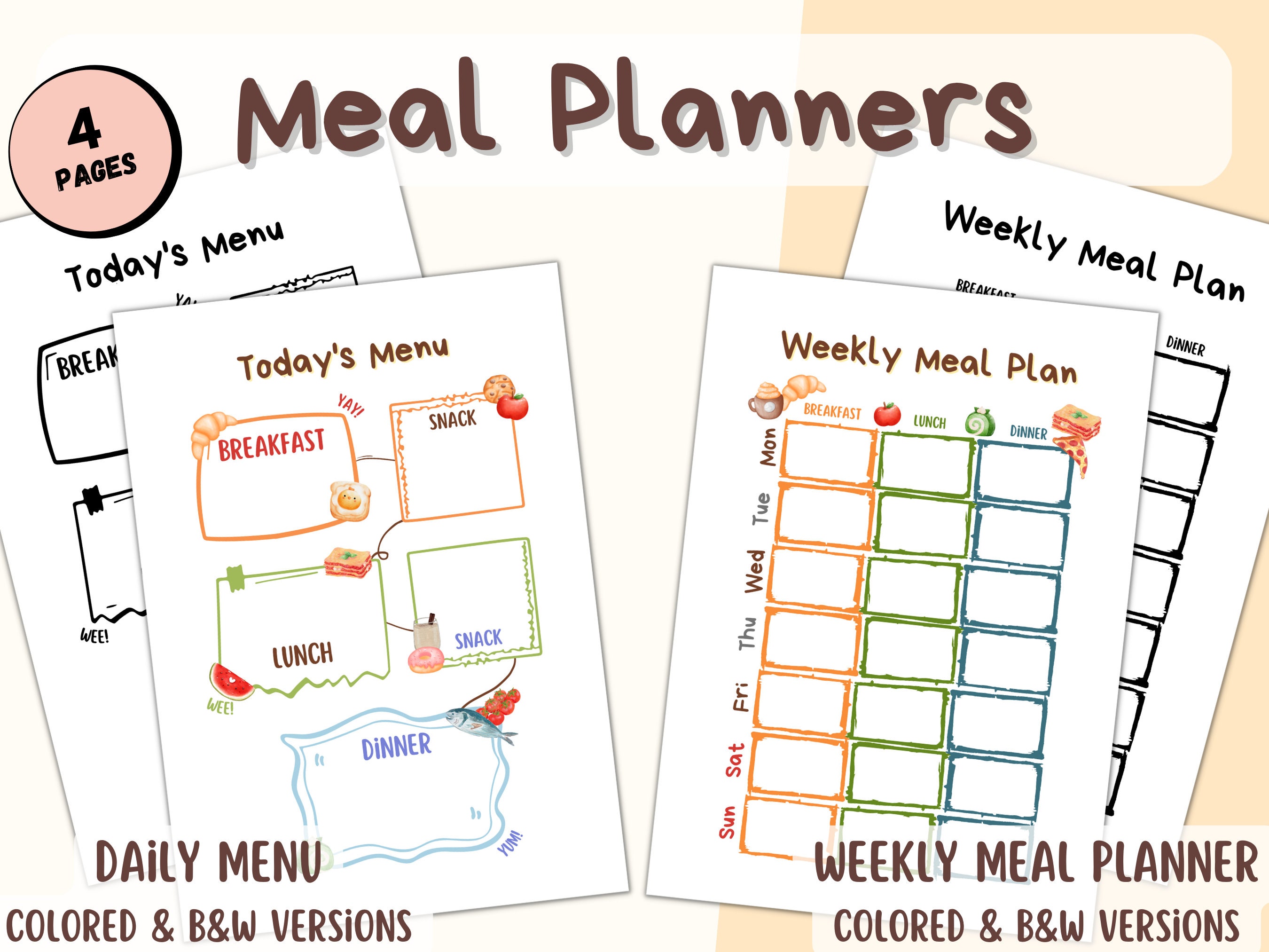 Kids Checklist, Kids Meal Planner, Allowance Tracker for Kids, Chore ...