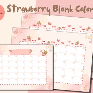 Calender, Strawberry Open Printable Calendar, Open Cute Printable ...