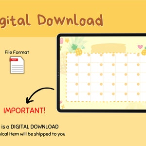 Calender, Pineapple Open Printable Calendar, Open Cute Printable ...