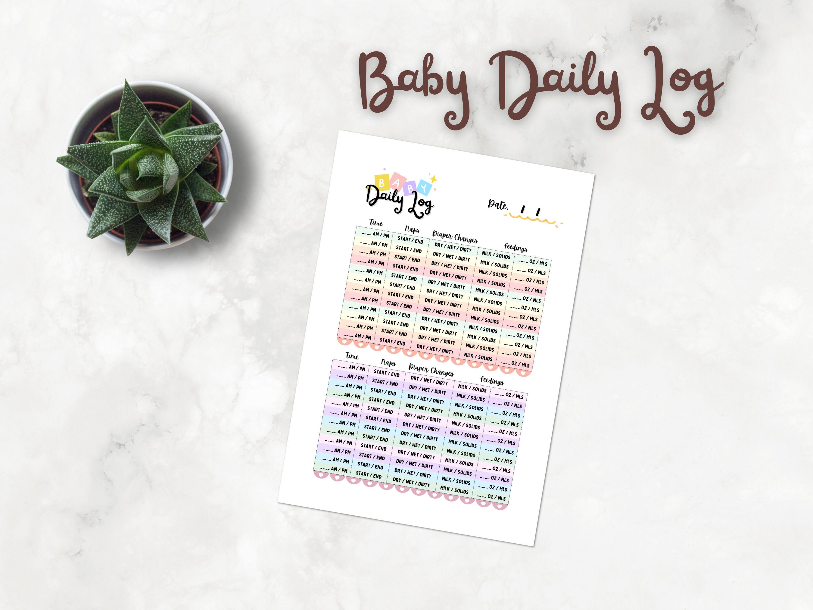 Baby Daily Log Template, Daily Infant Care Sheet, Infant Daily Log ...