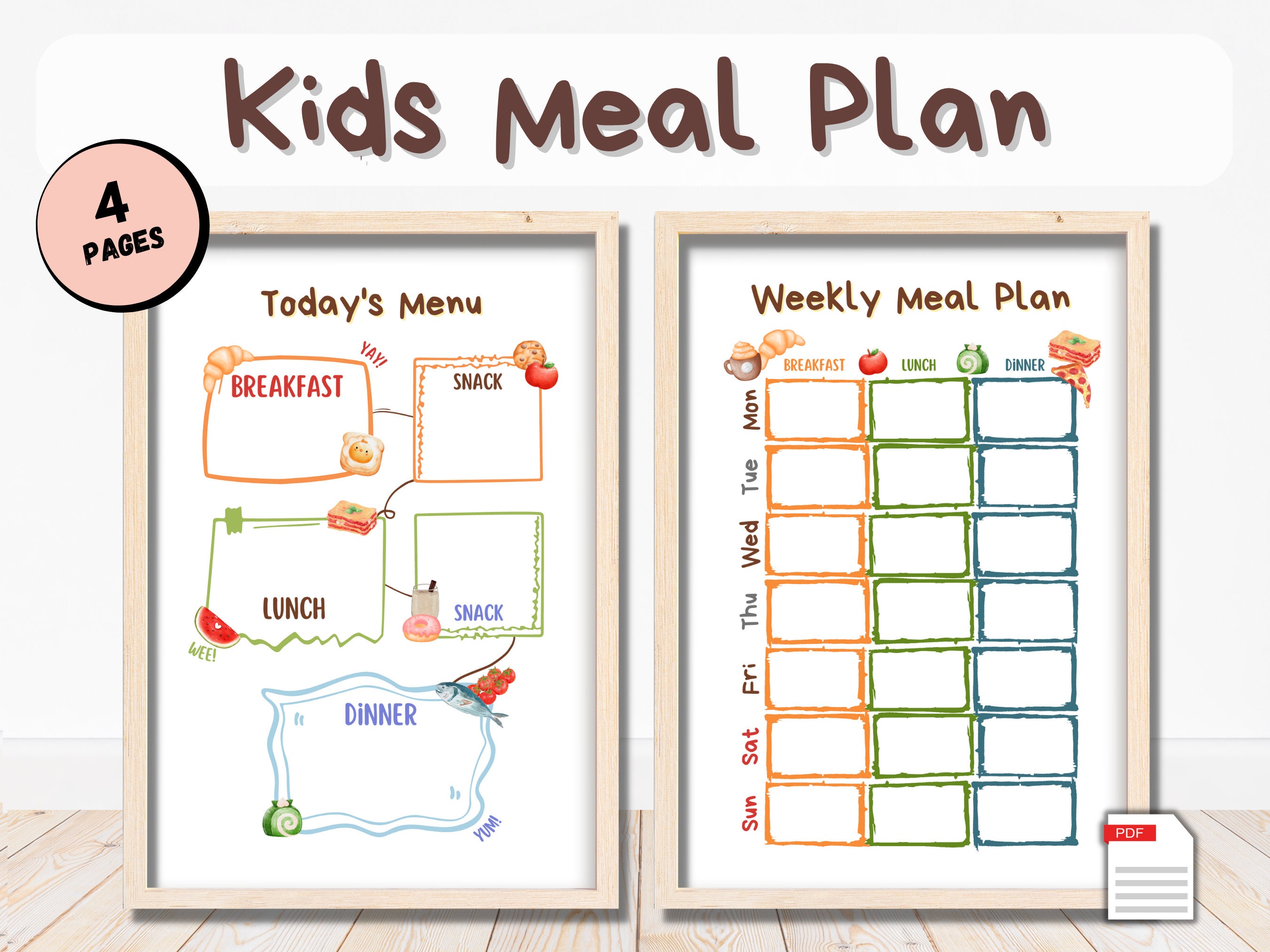 Kids Meal Planner, BLW, Cute Kids Menu, Baby Meal Planning, Weekly Meal ...