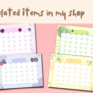 Calender, Strawberry Open Printable Calendar, Open Cute Printable ...