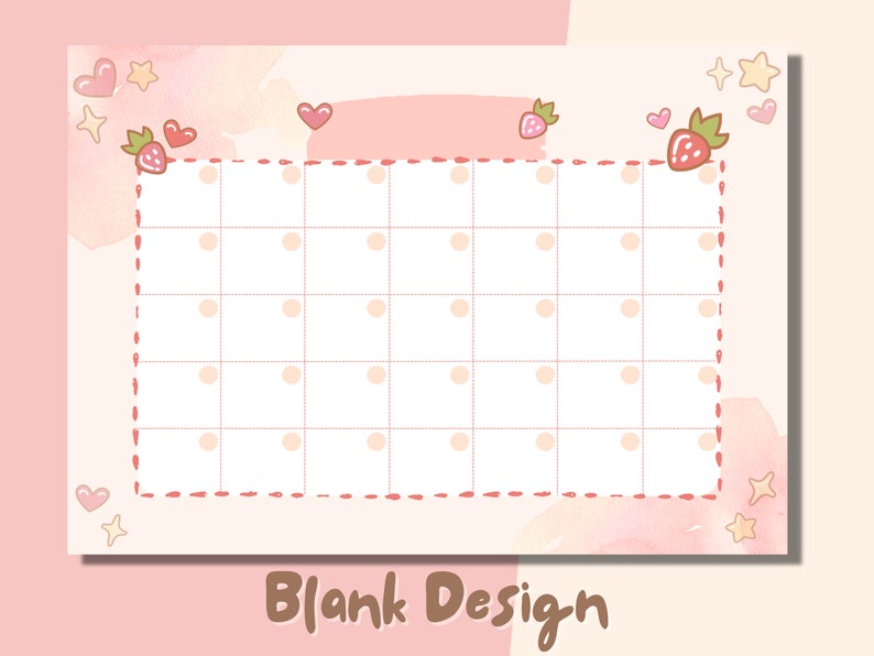 Calender, Strawberry Open Printable Calendar, Open Cute Printable ...