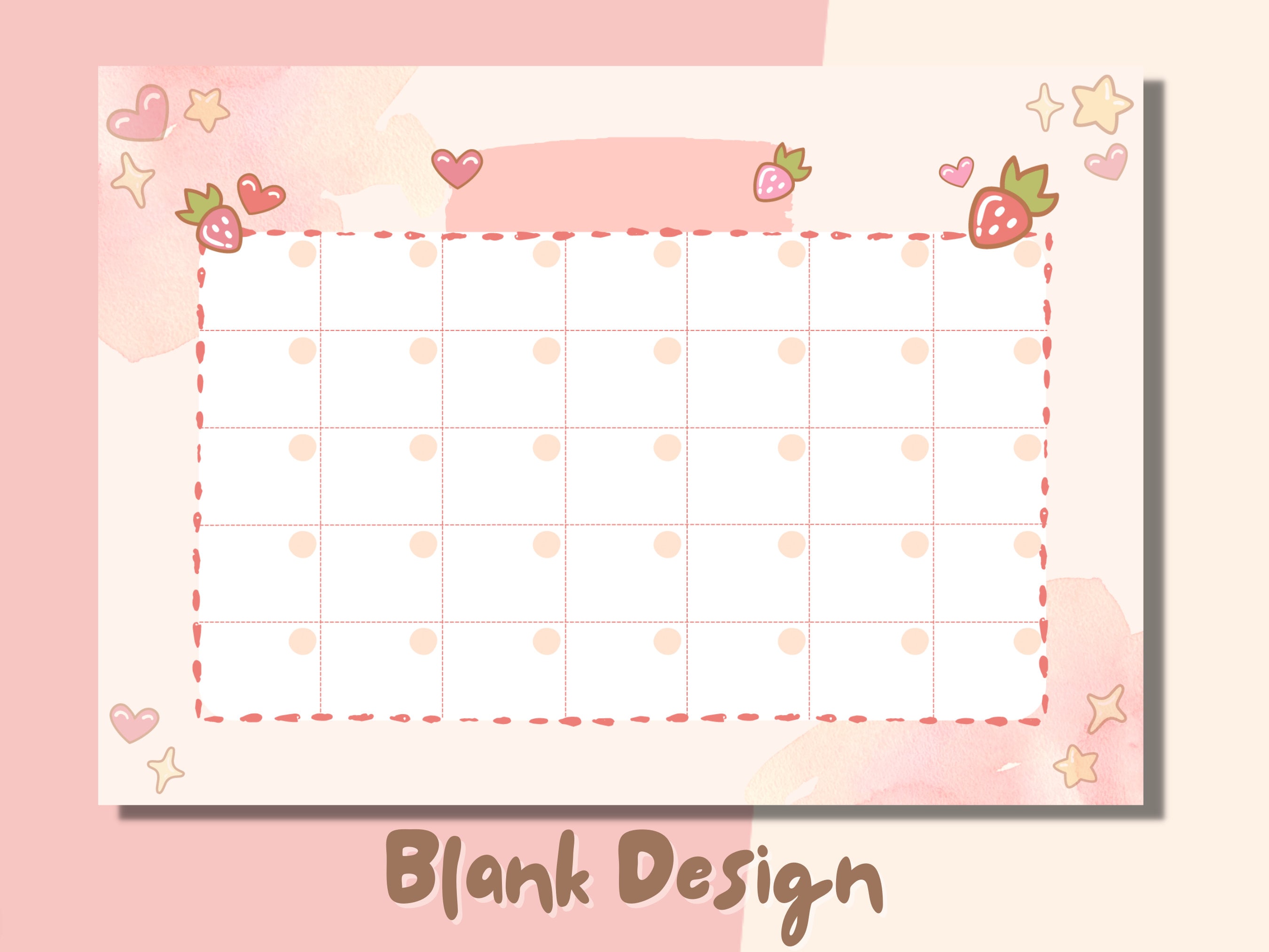 Calender, Strawberry Open Printable Calendar, Open Cute Printable ...