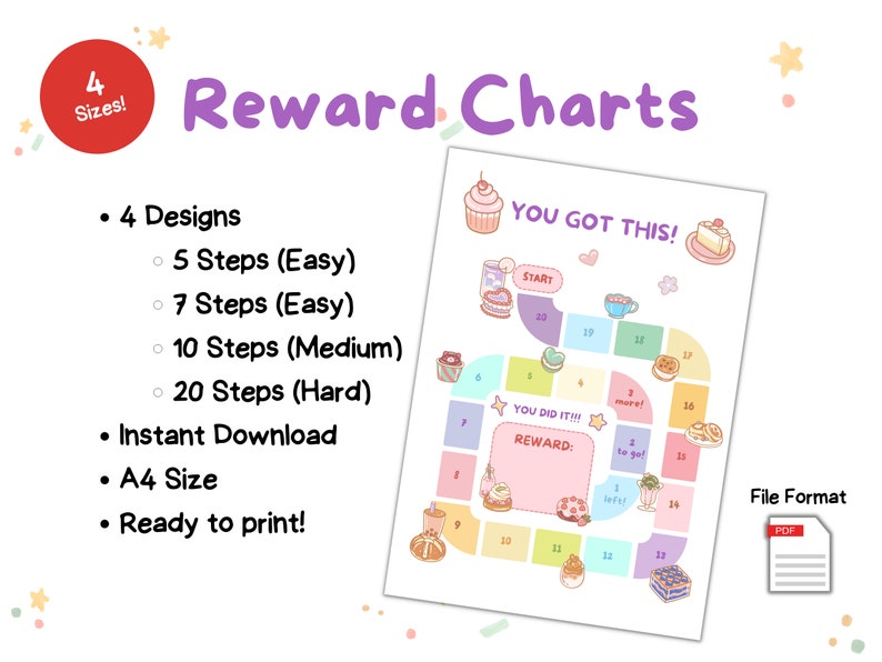 Kids Reward Chart Chore Chart Printable Reward Chart Potty - Etsy
