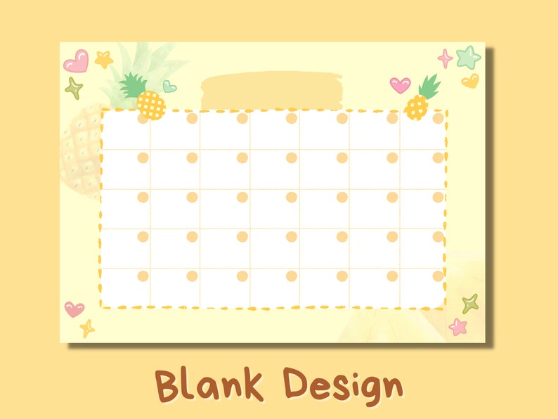Calender, Pineapple Open Printable Calendar, Open Cute Printable ...