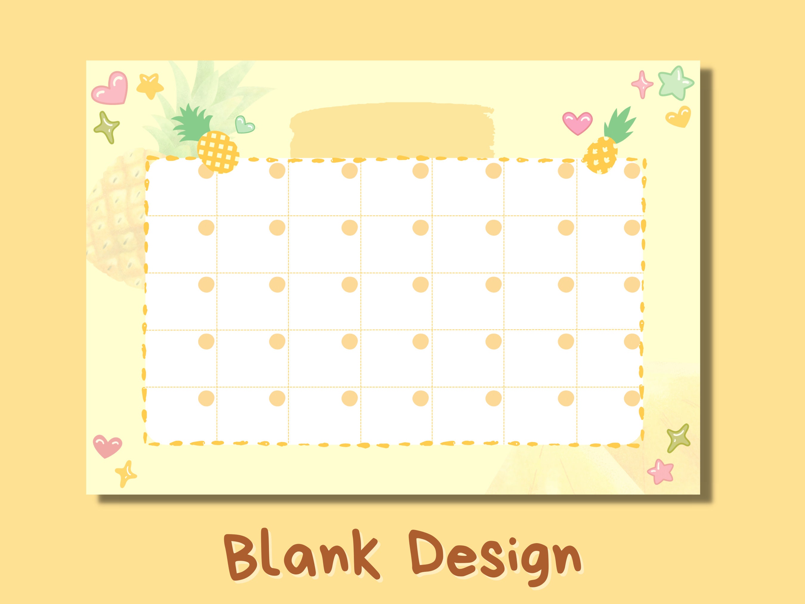 Calender, Pineapple Open Printable Calendar, Open Cute Printable ...