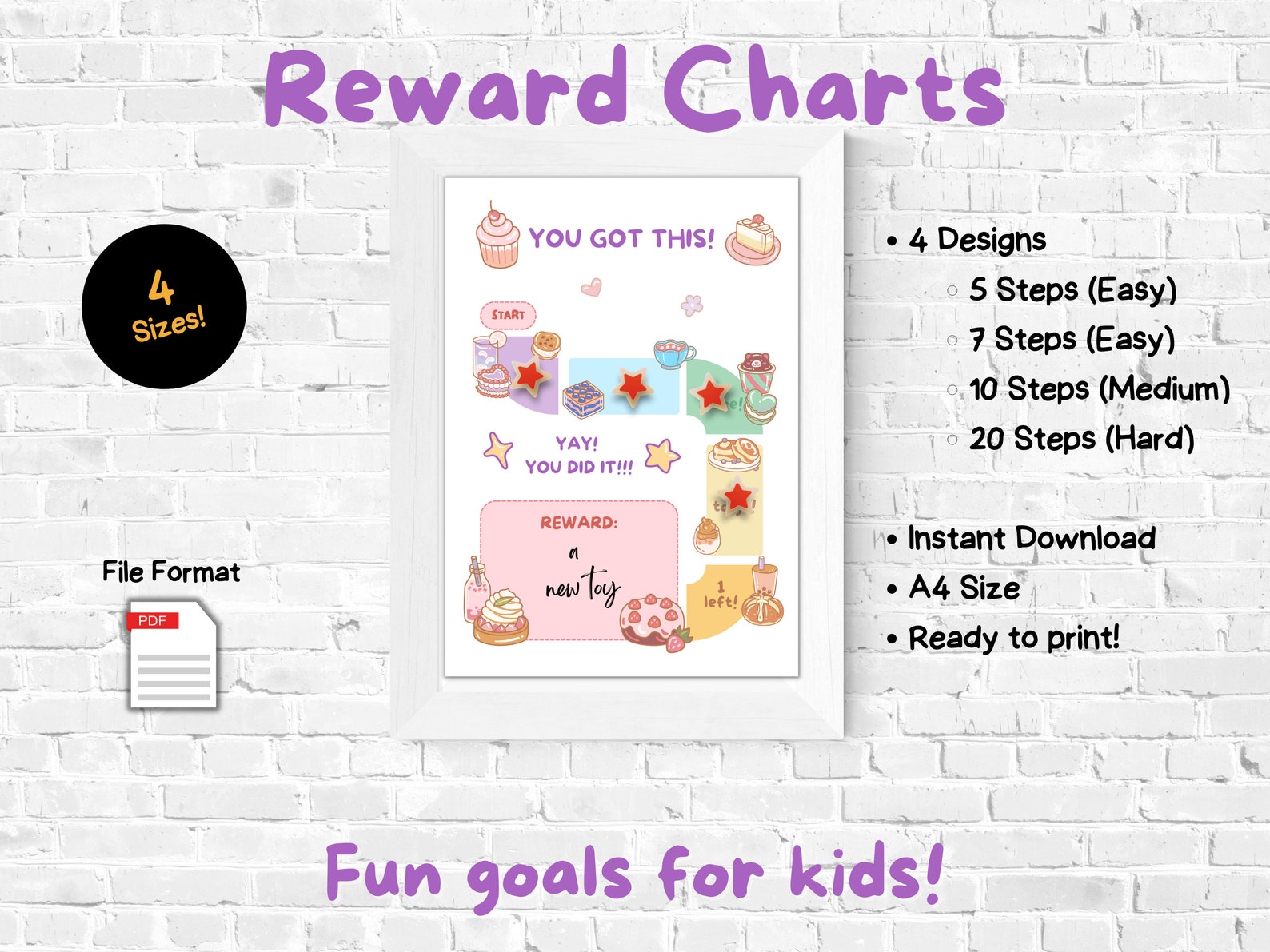 Kids Reward Chart Chore Chart Printable Reward Chart Potty - Etsy