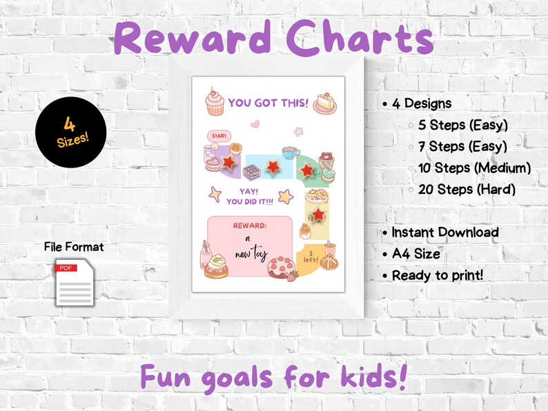 Kids Reward Chart Chore Chart Printable Reward Chart Potty - Etsy