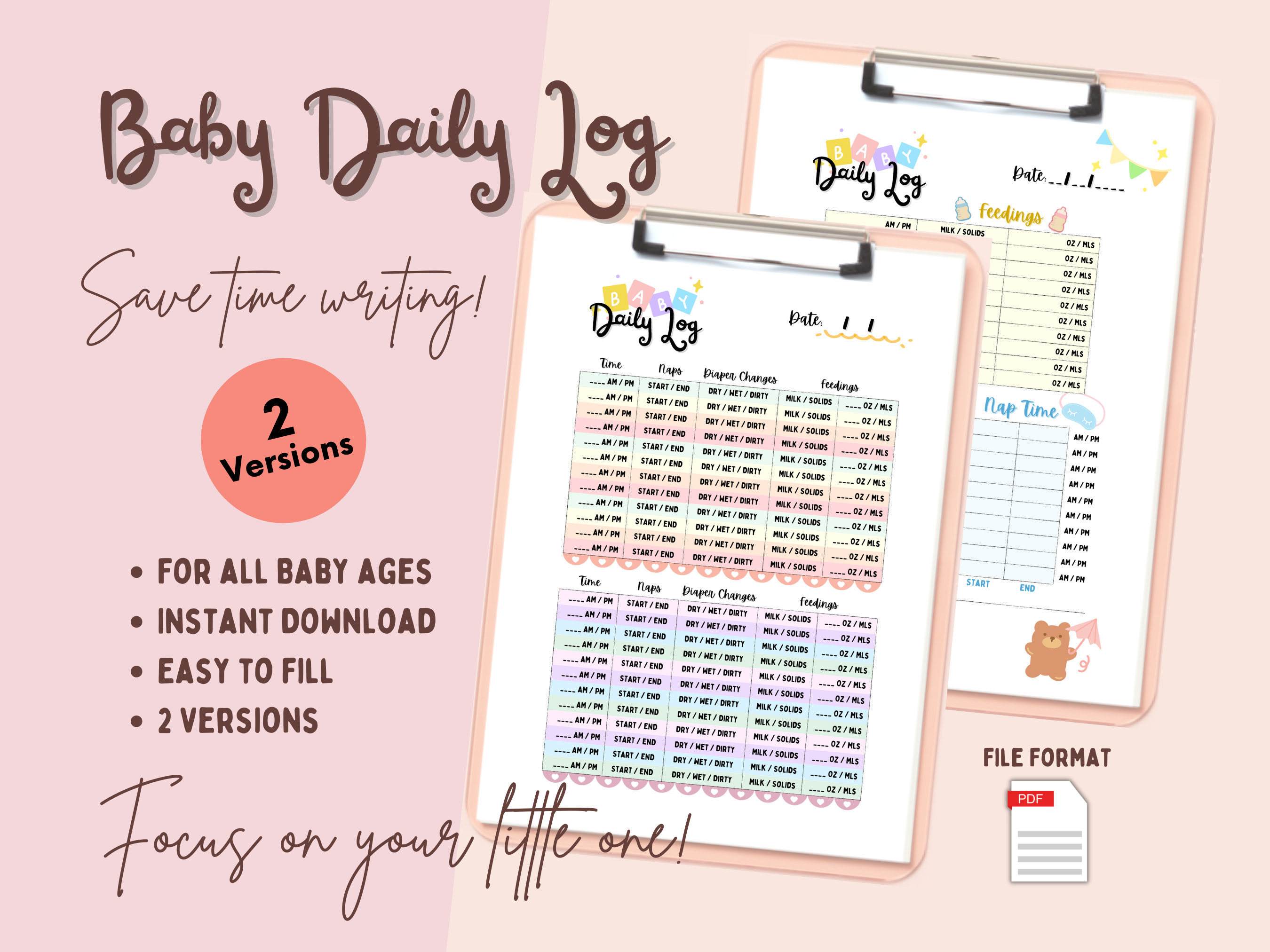 Baby Daily Log Template, Daily Infant Care Sheet, Infant Daily Log ...