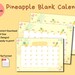 Calender, Pineapple Open Printable Calendar, Open Cute Printable ...