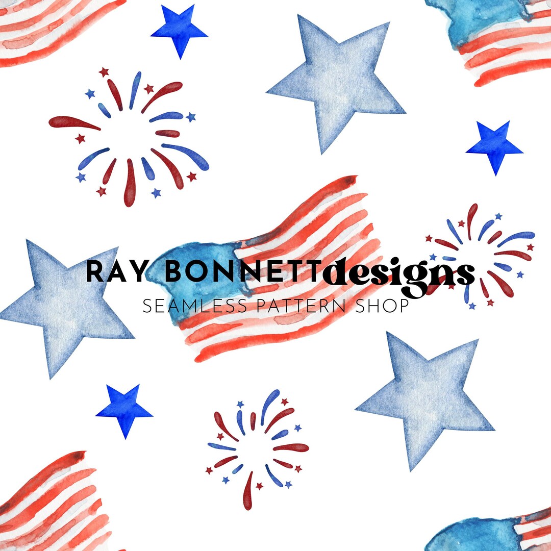 American Flag Seamless Pattern, Fourth of July Pattern, Patriotic ...