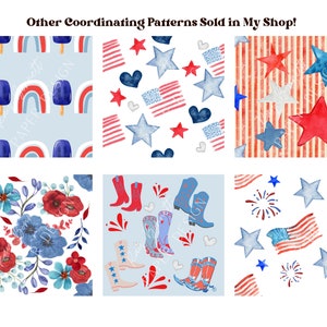 USA Seamless Pattern, Fourth of July Digital Paper, Patriotic Pattern ...