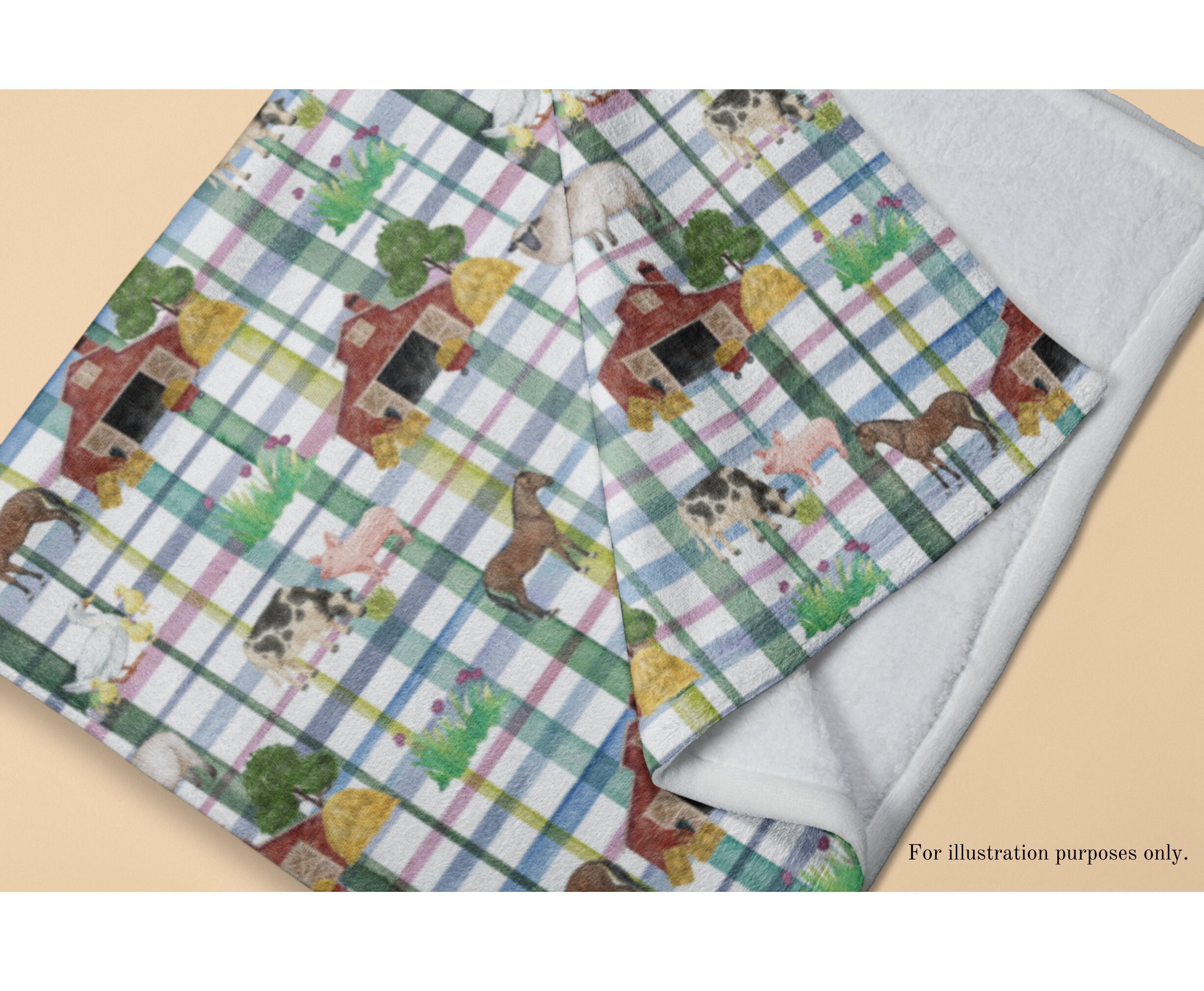 Watercolor Farm Animals, Farm Animals Seamless Pattern, Farm Animals ...