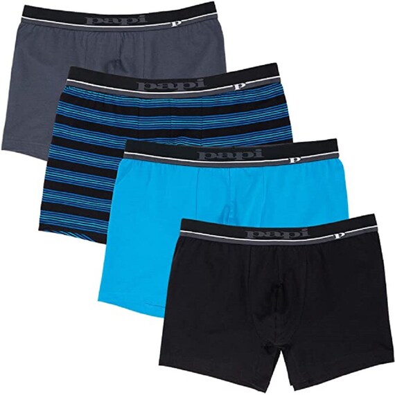 Papi Men's Cotton Stretch Yarn Dye Stripe/solid Boxer - Etsy