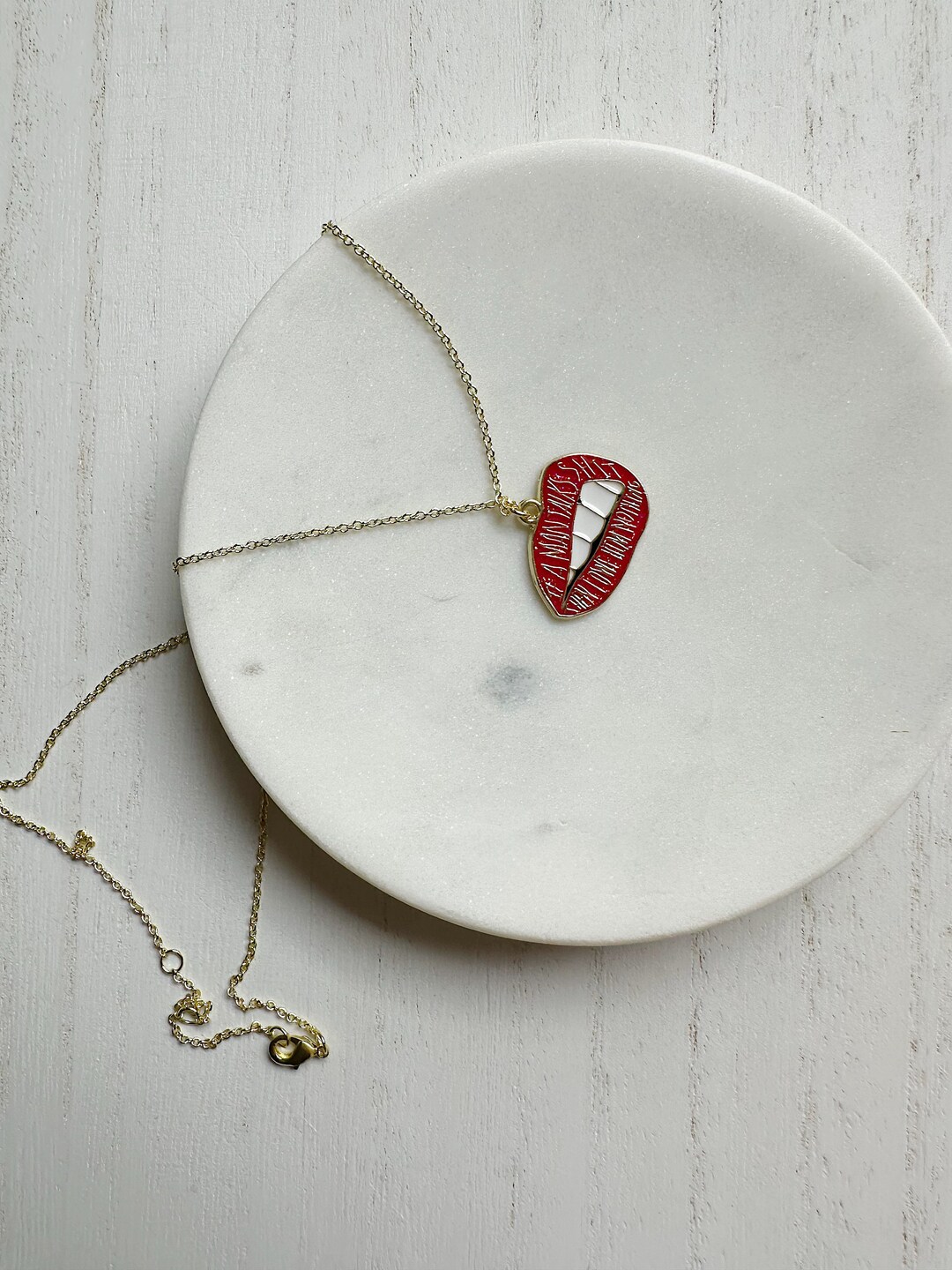 14k Gold | Taylor Swift Necklace | Reputation | Lips | Charm Necklace ...