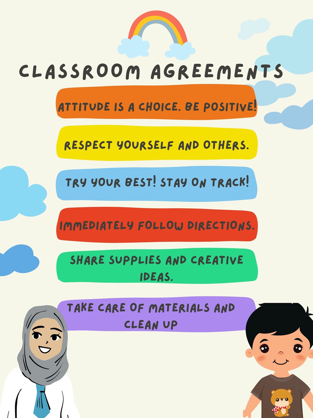 Classroom Rules Agreements for Students - Etsy
