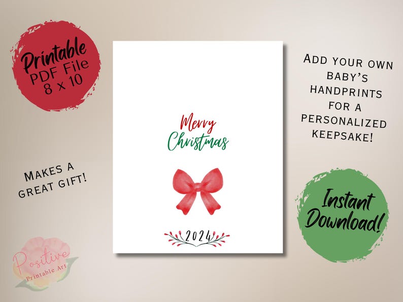 2024 Christmas Handprint Art, Personalized Christmas Gift, Baby Toddler ...