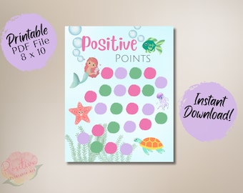 Kids Reward Chart, Unicorn Rainbow Positive Points Reward Tracker ...