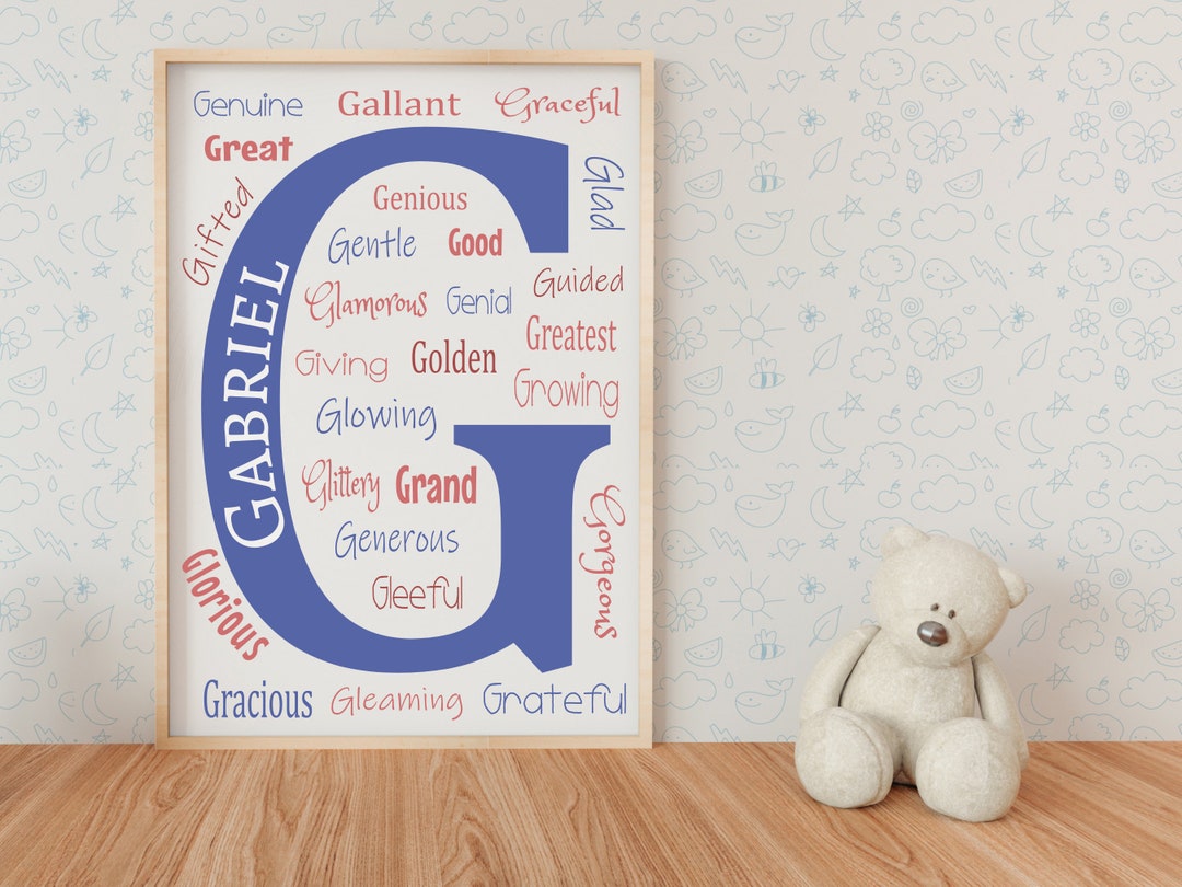 Personalized Letter G Printable Wall Art With Positive Affirmations for ...