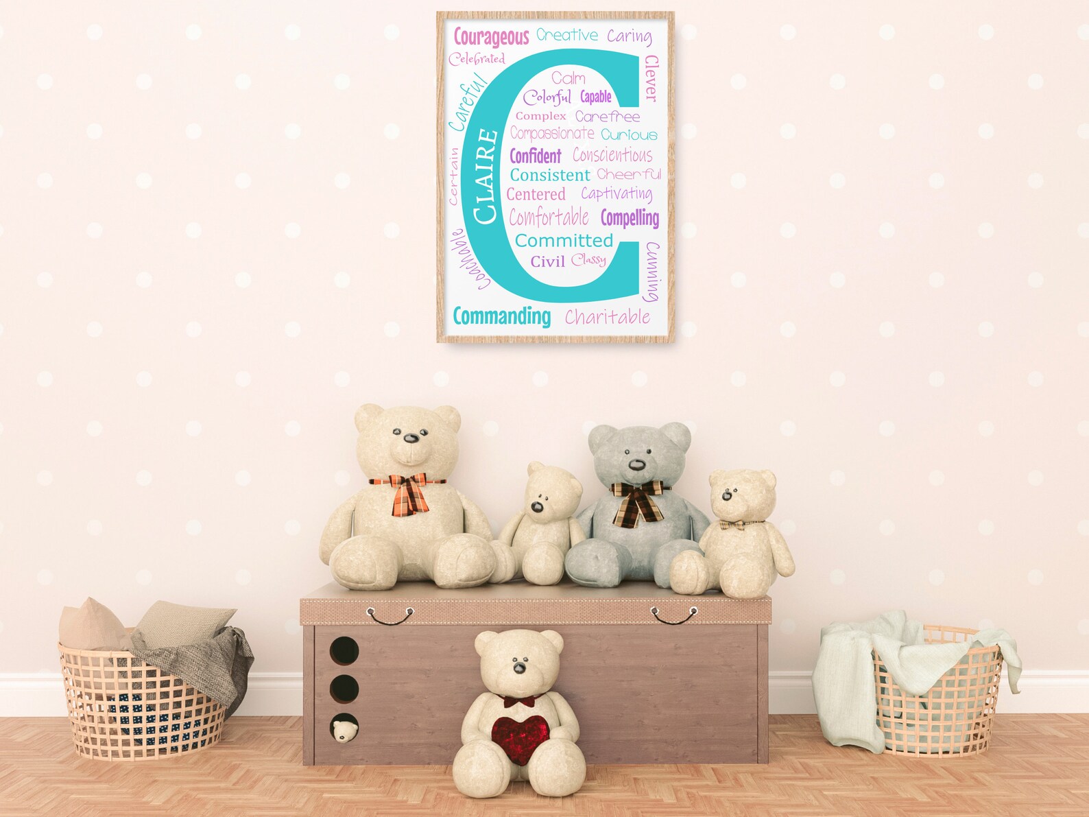 Personalized Letter C Printable Wall Art With Positive Affirmations for ...