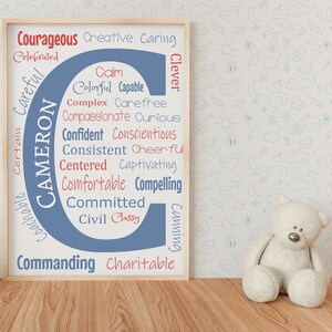 Personalized Letter C Printable Wall Art With Positive Affirmations for ...