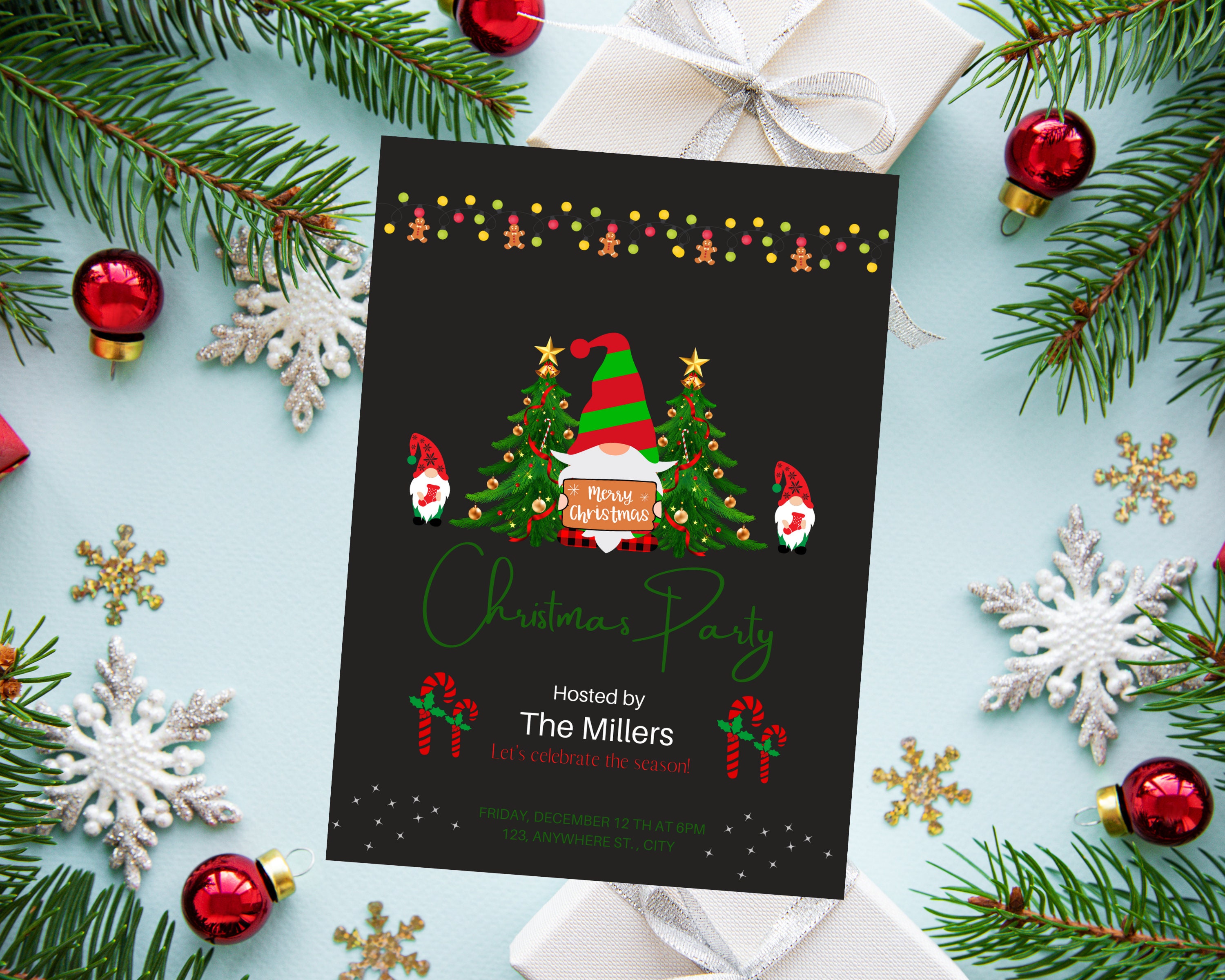 Editable Christmas Party Invitation Christmas Party Invitation Holiday ...