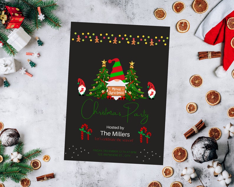 Editable Christmas Party Invitation Christmas Party Invitation - Etsy