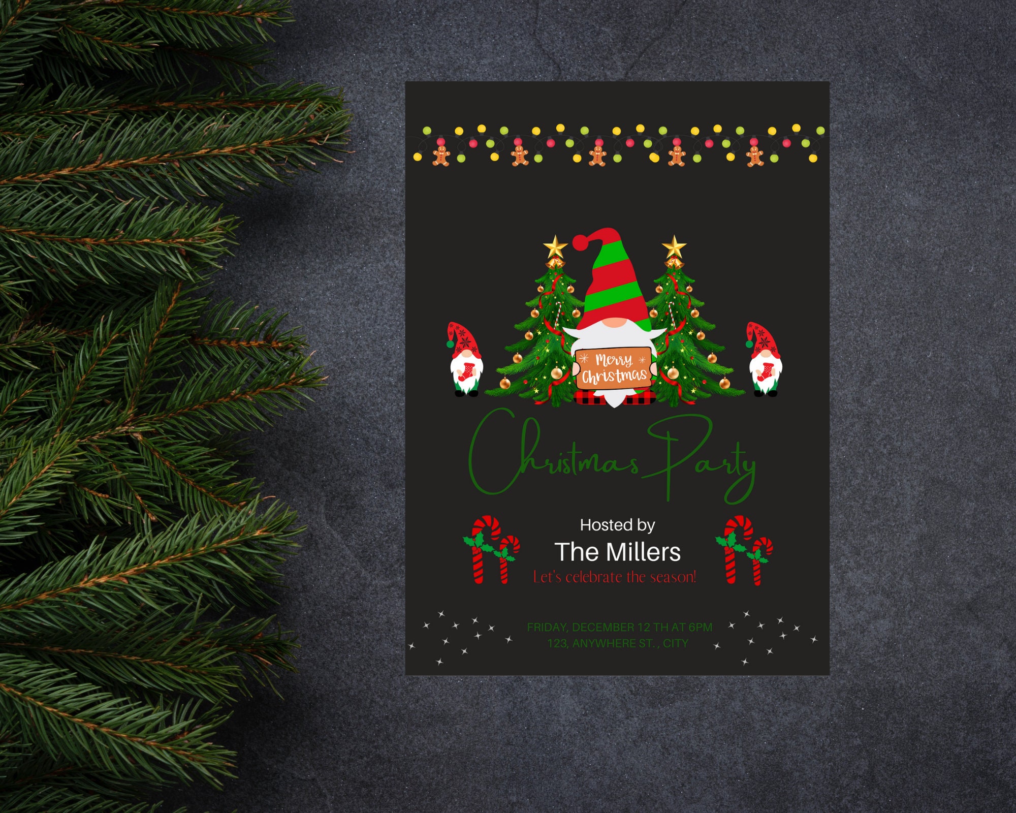 Editable Christmas Party Invitation Christmas Party Invitation Holiday ...