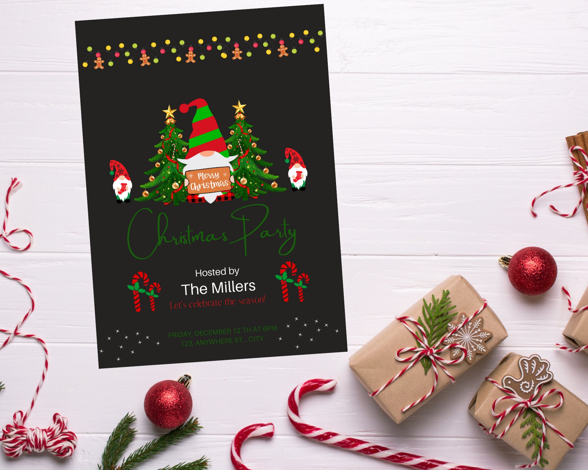 Editable Christmas Party Invitation Christmas Party Invitation Holiday ...