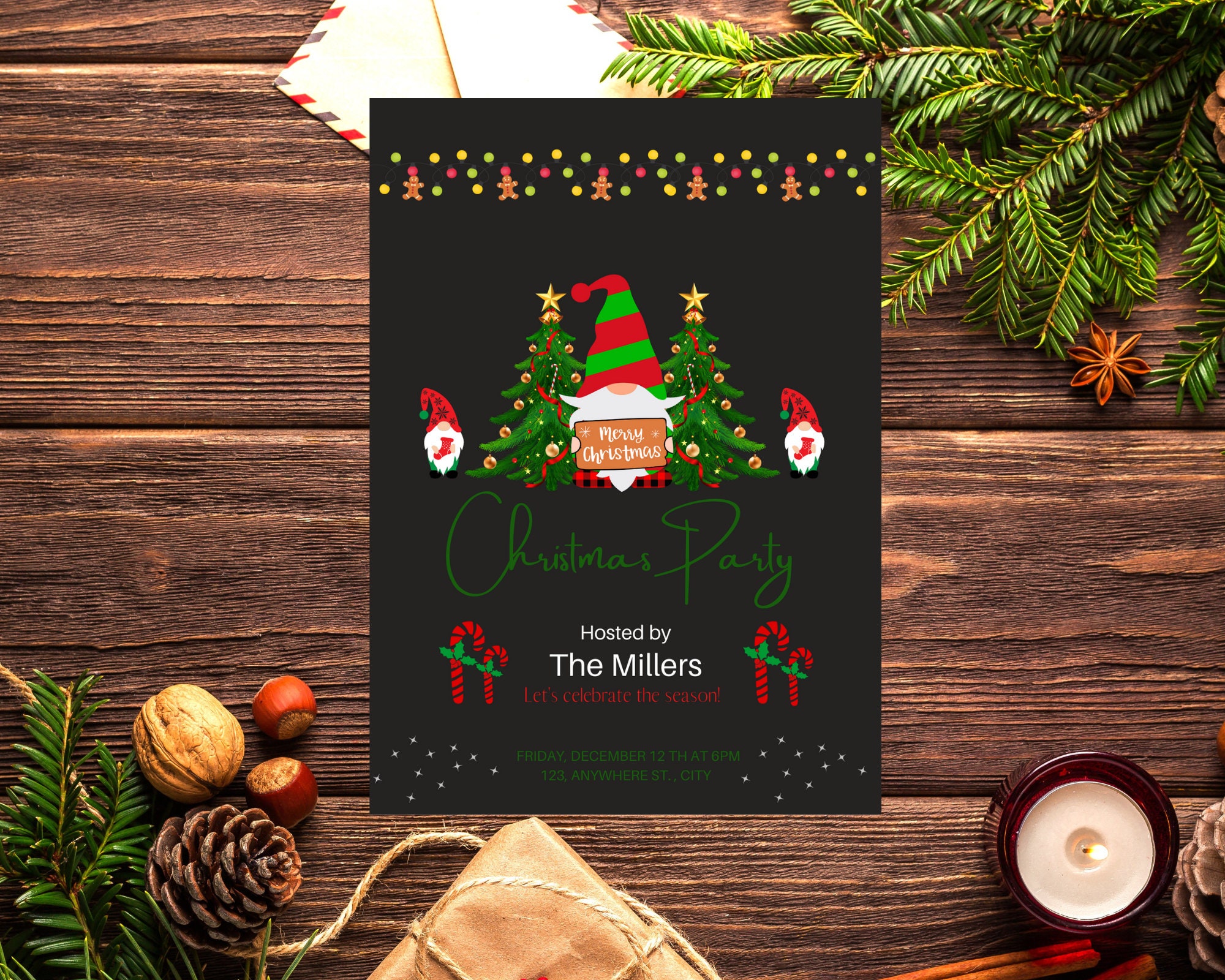 Editable Christmas Party Invitation Christmas Party Invitation Holiday ...