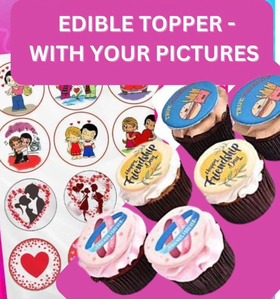 Custom Edible Image Cake Topper Your Photo Logo Cupcakes Cookies Cake ...