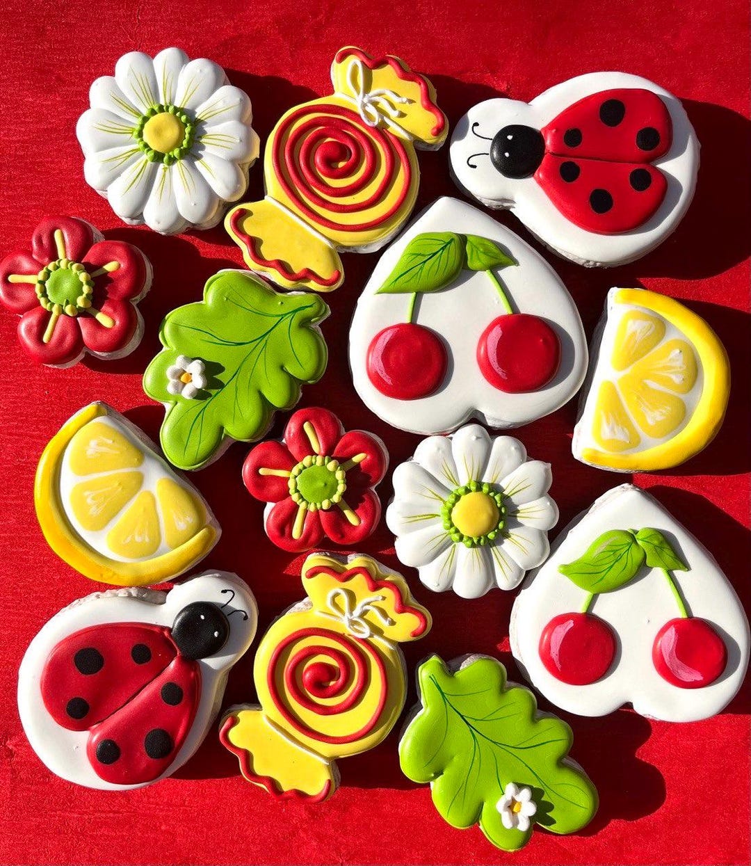 Bright Flower, Lemon, Ladybug, Cherry Cookies | Summer Breeze Cookies ...