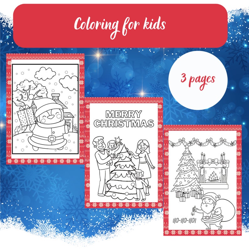 20printable Christmas Activity Pages for Kids and Elders,kid's ...