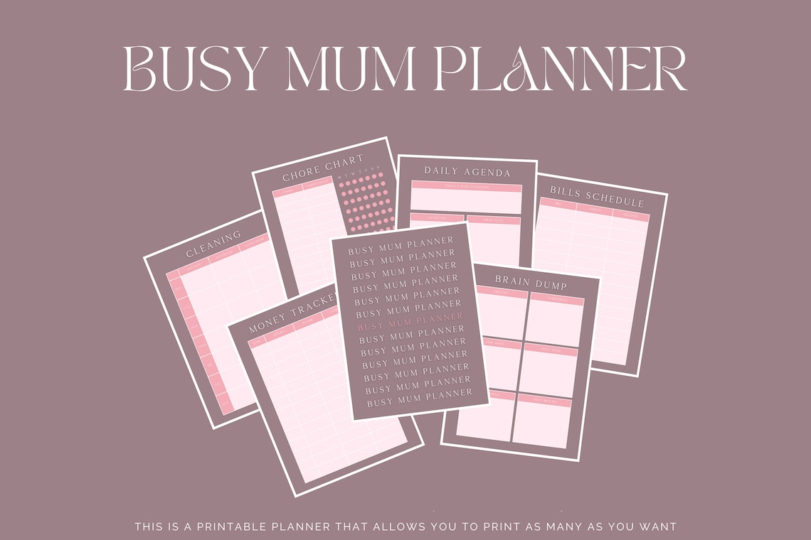 The Busy Mum Planner // Printable Planner, Planner for Mums, Busy Mum ...
