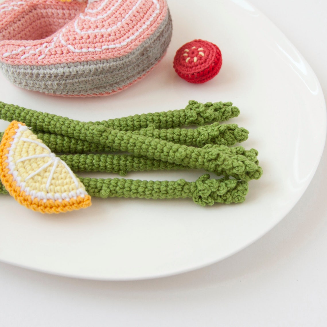 Salmon Steak With Asparagus Crochet Pattern - Etsy