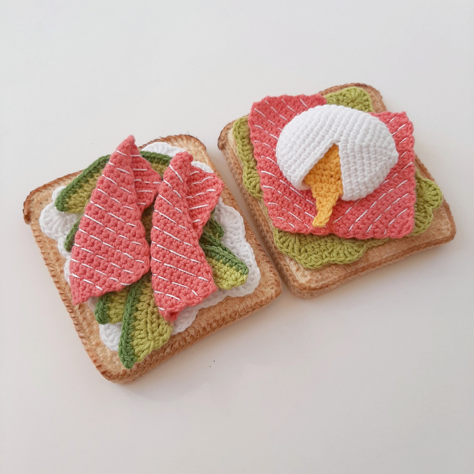 Toasts With Salmon and Avocado Crochet Pattern - Etsy