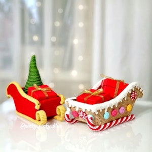 Gingerbread Sleight+santa's Sleight Crochet Pattern - Etsy