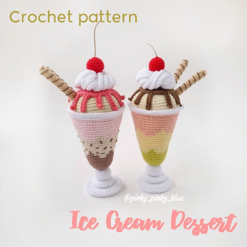 Ice Cream Dessert Crochet Pattern - Etsy