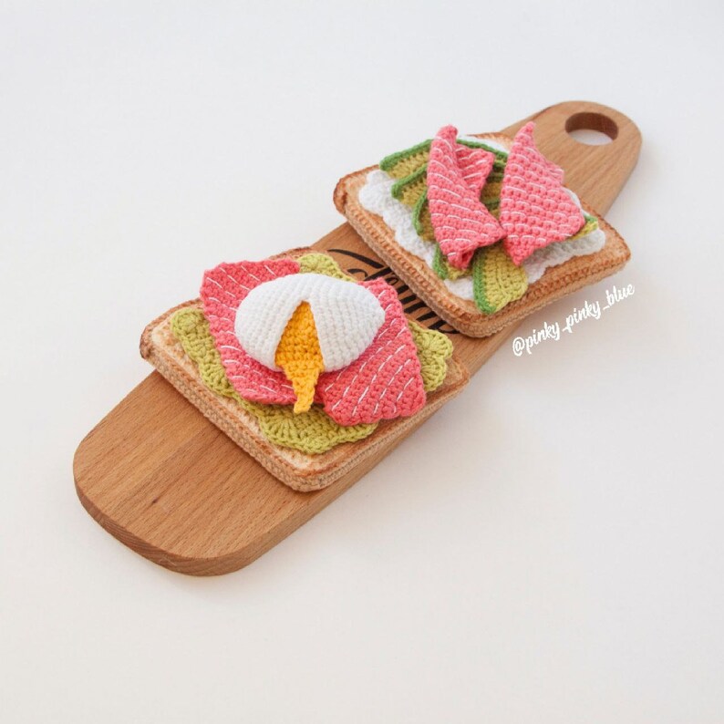 Toasts With Salmon and Avocado Crochet Pattern - Etsy