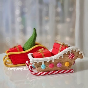 Gingerbread Sleight+santa's Sleight Crochet Pattern - Etsy