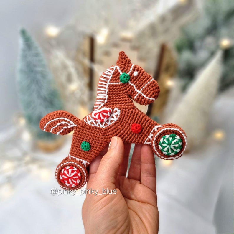 Gingerbread Rocking Horse Crochet Pattern - Etsy