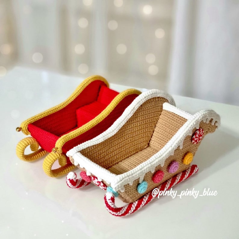 Gingerbread Sleight+santa's Sleight Crochet Pattern - Etsy