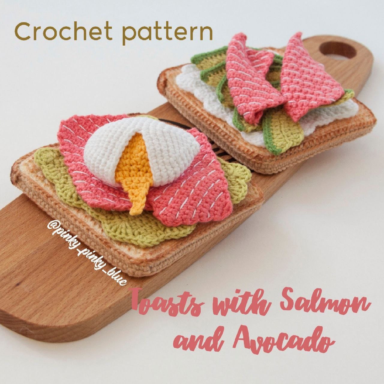 Toasts With Salmon and Avocado Crochet Pattern - Etsy