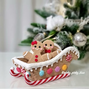Gingerbread Sleight+santa's Sleight Crochet Pattern - Etsy