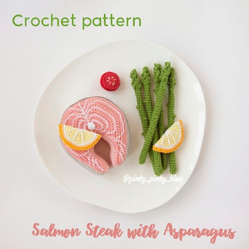 Salmon Steak With Asparagus Crochet Pattern - Etsy