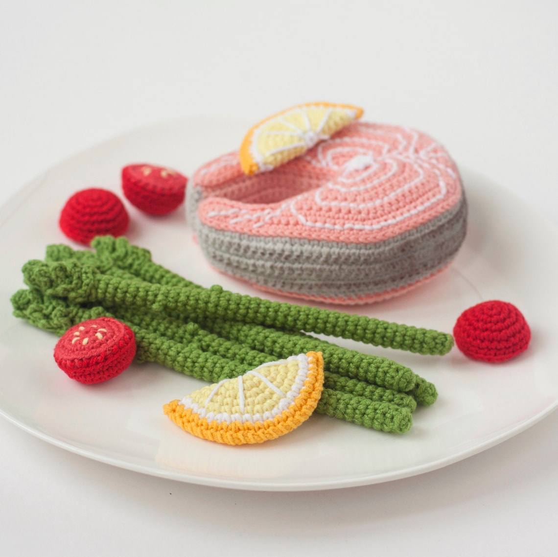 Salmon Steak With Asparagus Crochet Pattern - Etsy