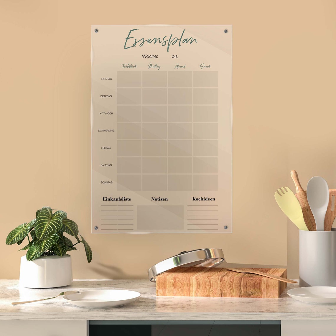 Meal Plan "basic", Vertical, Acrylic Calendar, Personalizable Gift Incl ...