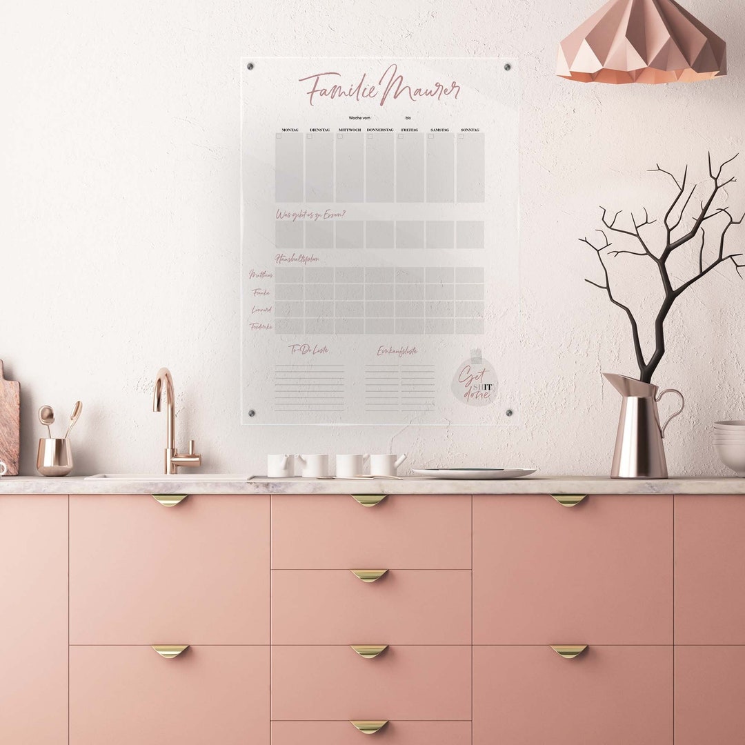 Weekly Plan family Deluxe, Vertical, Acrylic Calendar Customizable ...