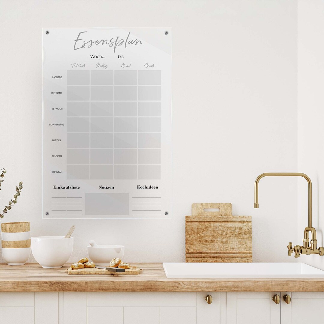 Meal Plan "basic", Vertical, Acrylic Calendar, Personalizable Gift Incl ...